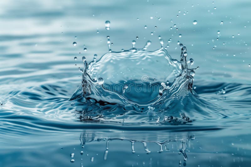 Water Liquid Splash and Drops. Generated by AI Stock Illustration ...