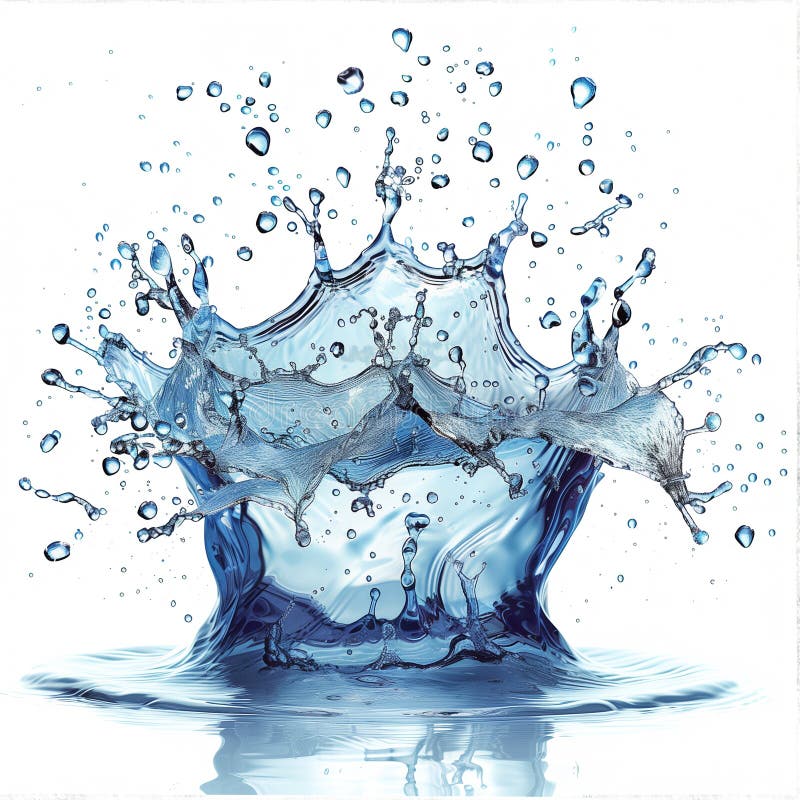 Water Liquid Splash Isolated on White Background. Flying Drops Stock ...