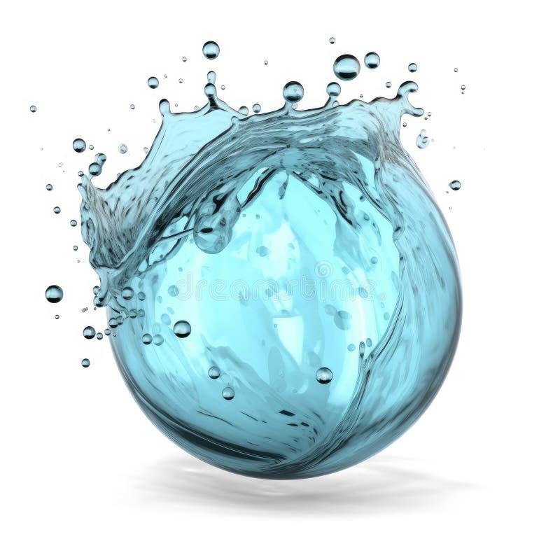 Water Liquid Splash in Sphere Shape Isolated. Stock Illustration ...