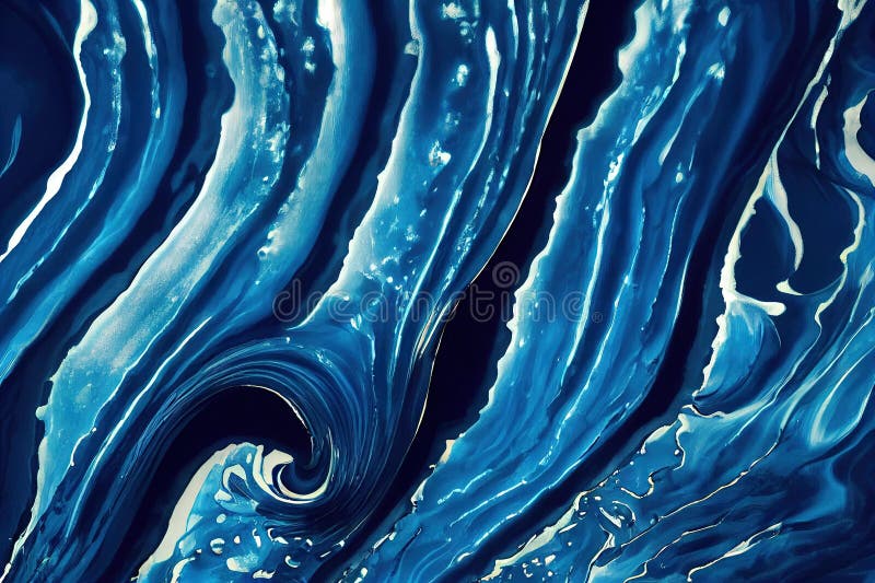 Water Liquid Whirl Splashes and Fluid Wave Swirl Falling with Air ...