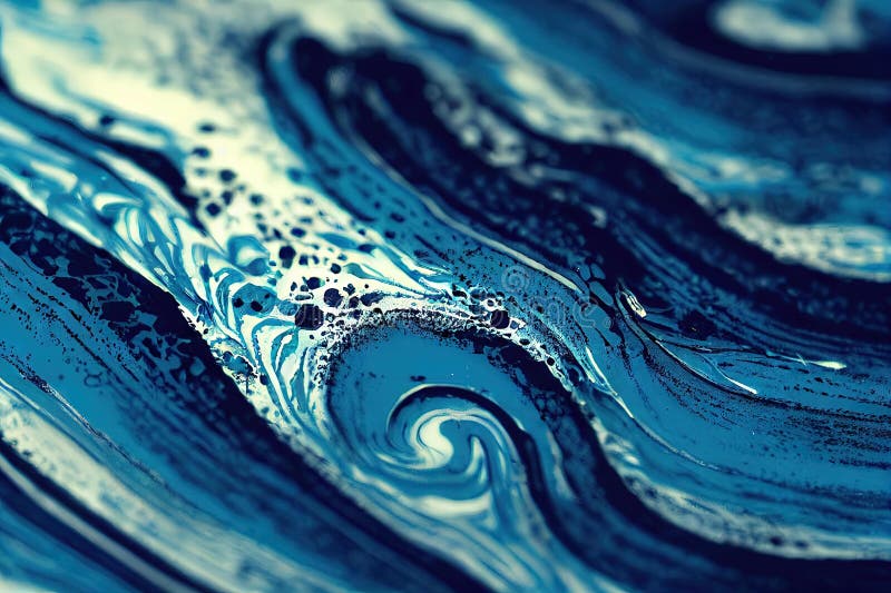 Water Liquid Whirl Splashes and Fluid Wave Swirl Falling with Air ...