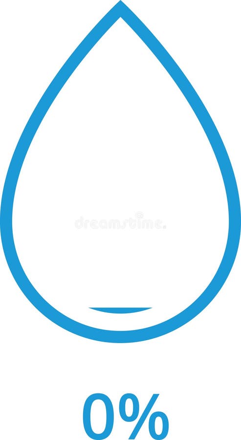 Water or Liquids Level Percent Icon. Water Drop Infographic Elements ...
