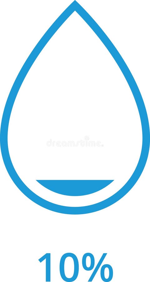 Water or Liquids Level Percent Icon. Water Drop Infographic Elements ...