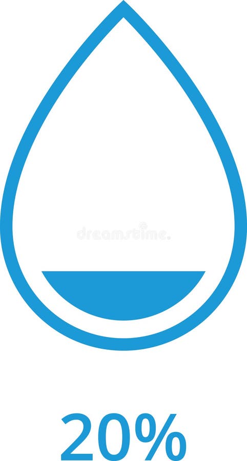 Water or Liquids Level Percent Icon. Water Drop Infographic Elements ...