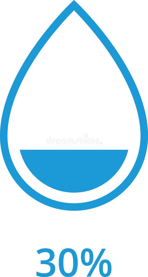 Water or Liquids Level Percent Icon. Water Drop Infographic Elements ...