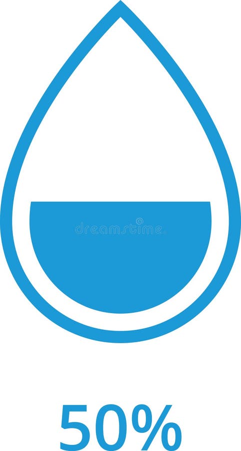 Water or Liquids Level Percent Icon. Water Drop Infographic Elements ...