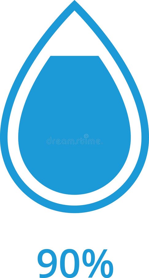 Water or Liquids Level Percent Icon. Water Drop Infographic Elements ...