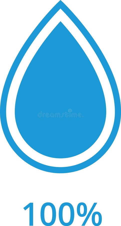 Water or Liquids Level Percent Icon. Water Drop Infographic Elements ...