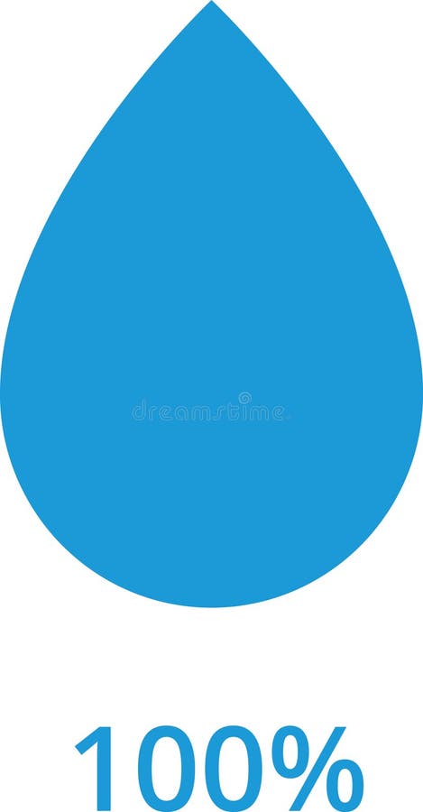 Water or Liquids Level Percent Icon. Water Drop Infographic Elements ...