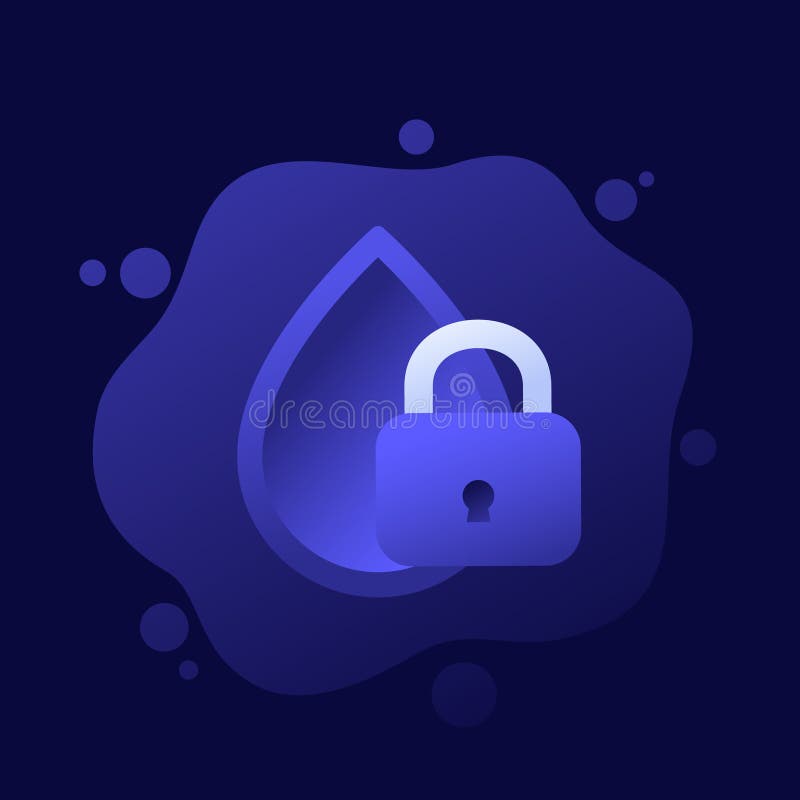 Water Lock Icon, Drop and Padlock, Vector Design Stock Vector ...