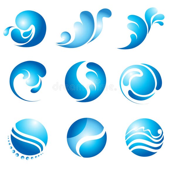 Water logos stock vector. Illustration of logotype, geometry - 8489997