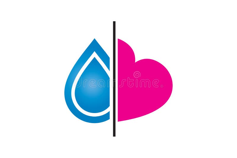 Water Love Icon. Water Drop Sign Stock Vector - Illustration of blue ...