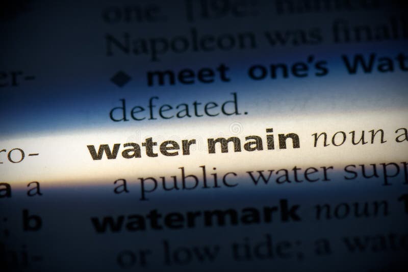 Water main stock photo. Image of text, main, word, highlighted - 161574758