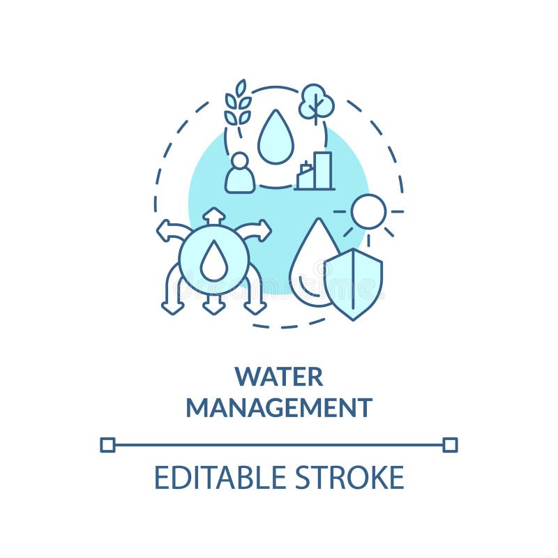 Water Management Icon Heatflation Concept Stock Vector - Illustration ...