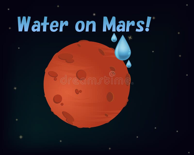 Mars with water stock illustration. Illustration of space - 12885246