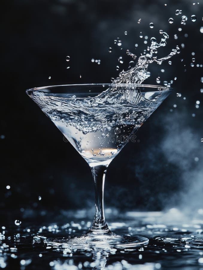 Water Martini Glass stock image. Image of flowing, cocktail - 374867053