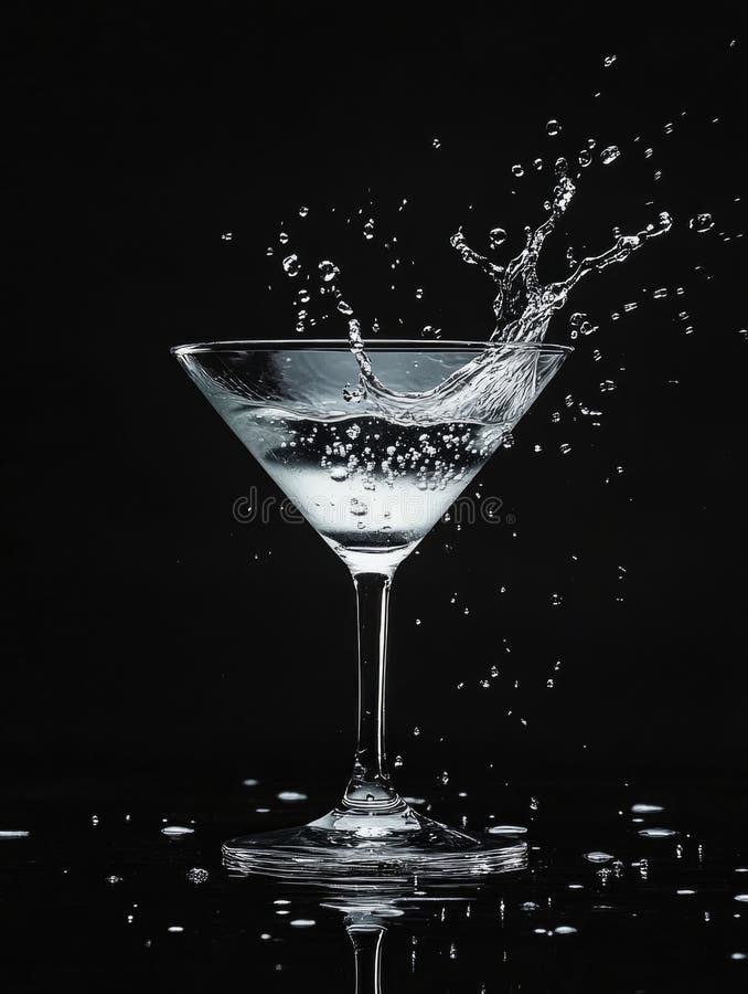 Water Martini Glass stock photo. Image of martini, generated - 374194364