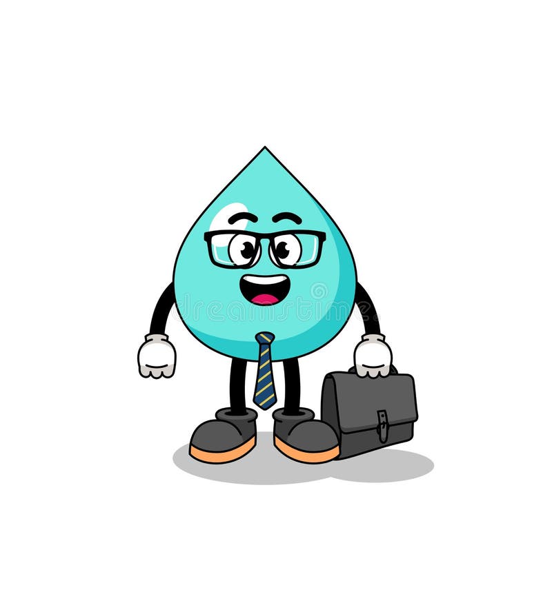 Water Mascot As a Businessman Stock Vector - Illustration of water ...