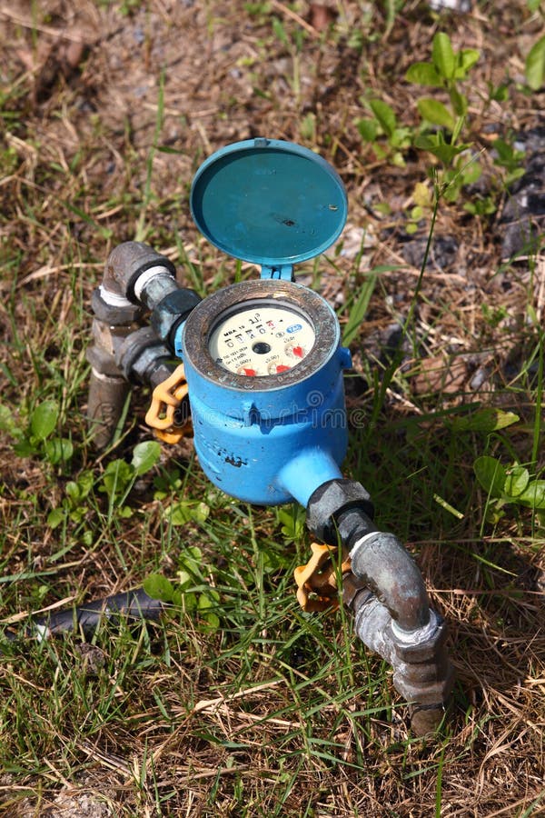 Water meter stock photo. Image of field, brass, yellow - 27297298