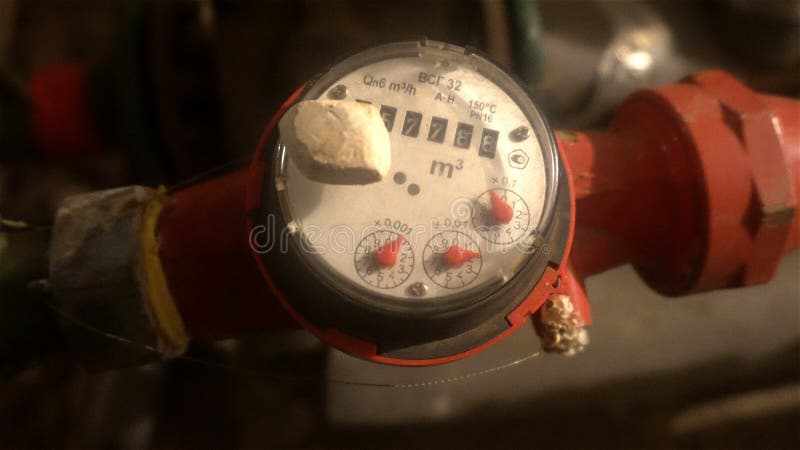 Water Meter in the Basement Stock Image - Image of measurement, meter ...