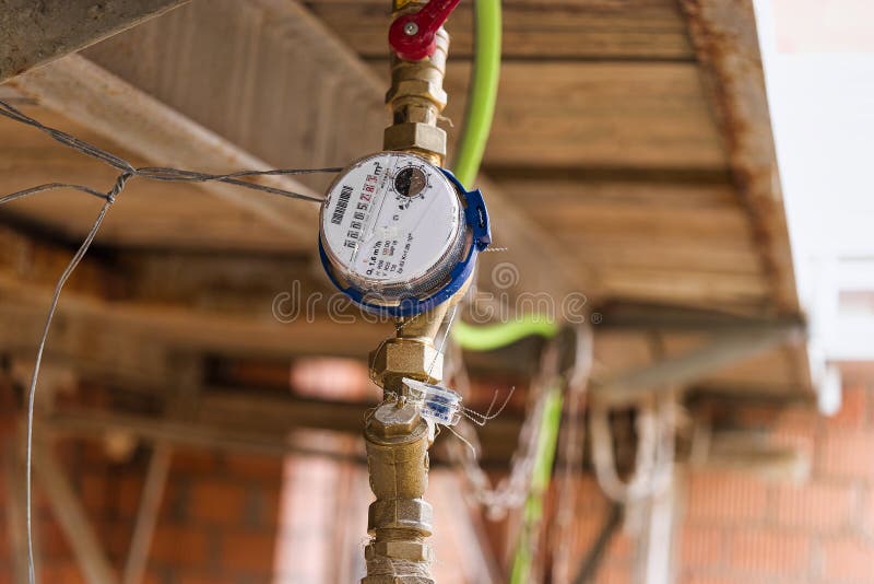 Water Meter at a Construction Site. Provision and Accounting of Water ...