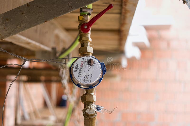 Water Meter at a Construction Site. Provision and Accounting of Water ...