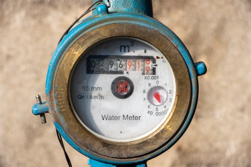Water Meter with Water Consumption Status. Stock Photo - Image of ...