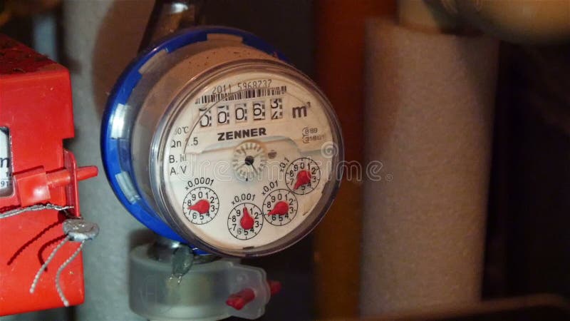 Water Meter Showing Consumption of Water. Water Meter Display Showing ...