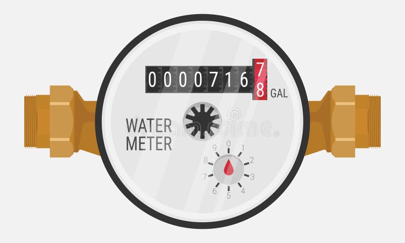 Water Meter Device with Imperial Unit Markings Stock Vector ...
