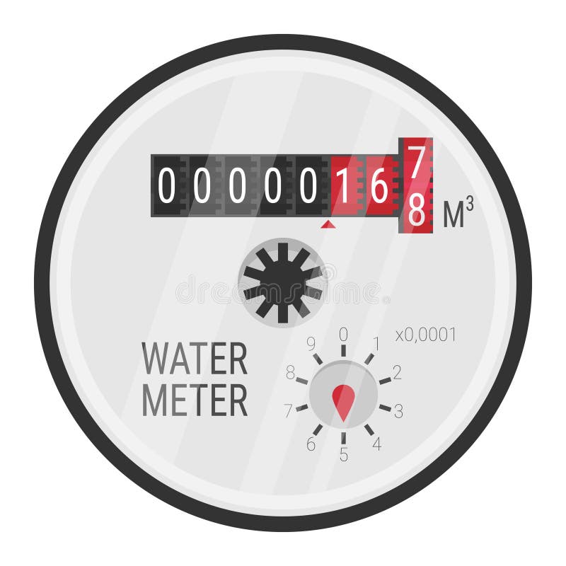 Water Meter Device with Metric Markings Stock Vector - Illustration of ...