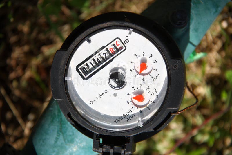 Water meter - gauge stock photo. Image of detail, system - 38448936