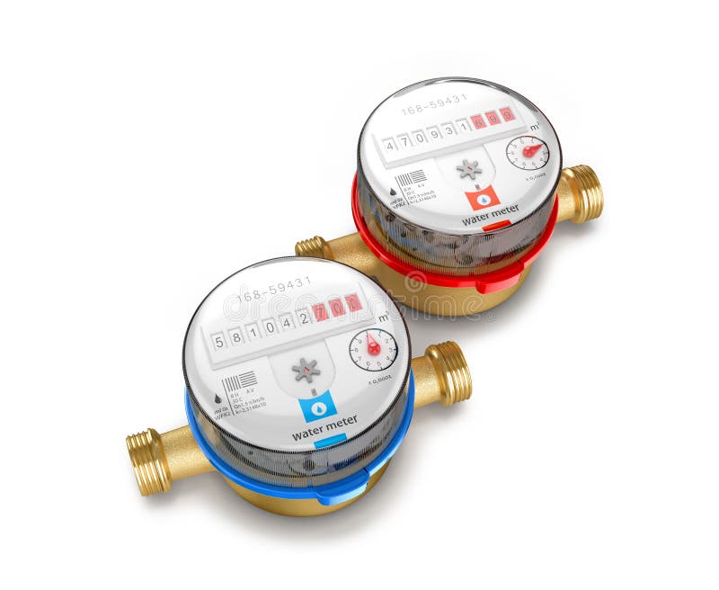 Water Meter Isolated on White Background. Stock Illustration ...