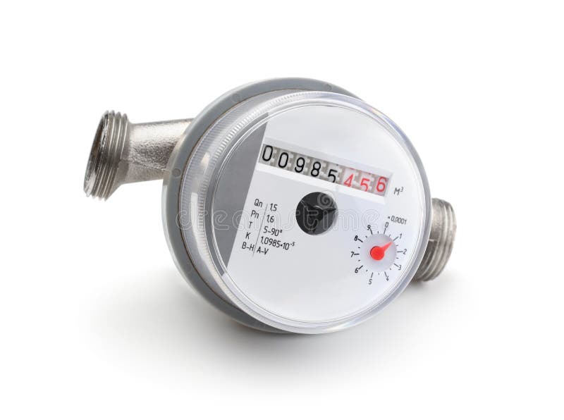 Water Meter Isolated on White Stock Photo - Image of consumption ...