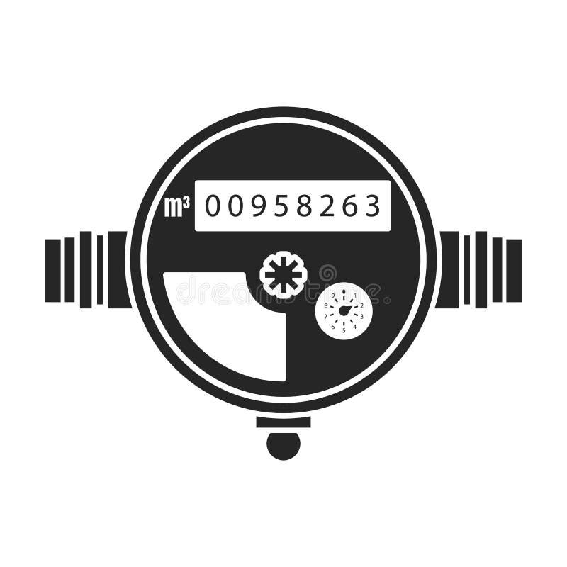 Water Meter Vector Icon.Cartoon Vector Icon Isolated on White ...