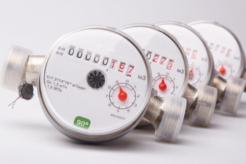 Water meters. stock photo. Image of liquid, mechanical - 75014708