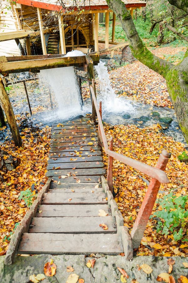 Water Mill in the Autumn Forest Stock Photo - Image of vintage ...