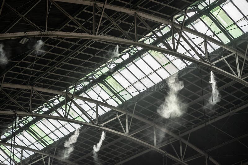 Water Mist Device Mist Nozzles for Cooling on the Train Station Stock ...