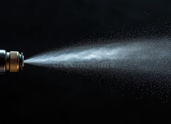 Water Mist from a Spray Nozzle Creates a Beautiful Visual Effect ...