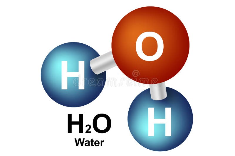 Water Molecular Structure Isolated White Stock Illustrations – 1,359 ...