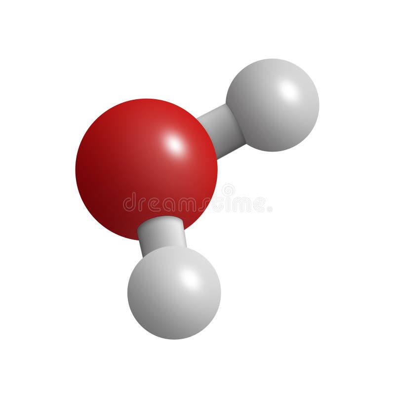 Water Molecule H2o Isolated Oxygen Hydrogen Red Wh Stock Illustration ...