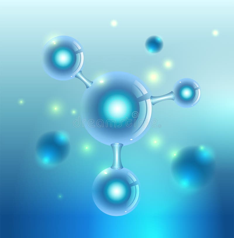 Water Molecule. Abstract Blue Background Stock Vector - Illustration of ...