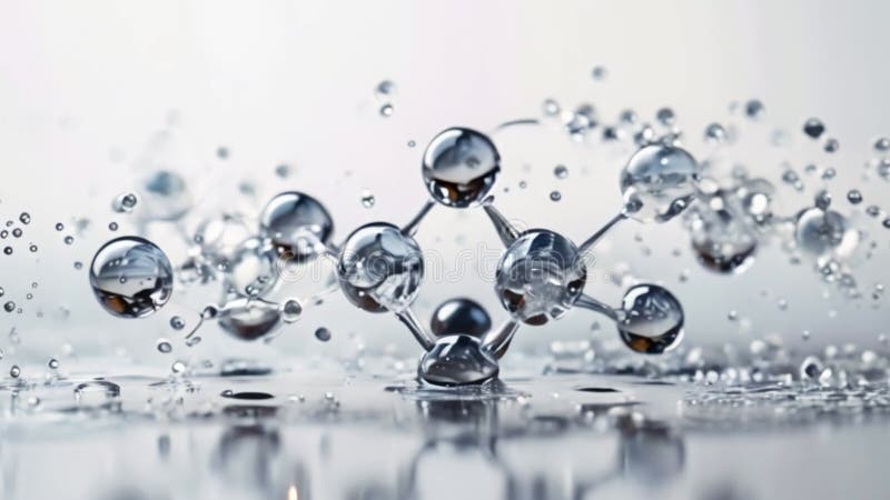 Water molecule splash stock footage. Video of reflective - 320772552