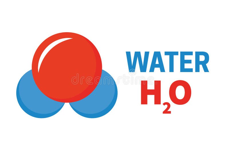 Water Molecule H2O Atomic Chemical Structure Illustration Stock Vector ...