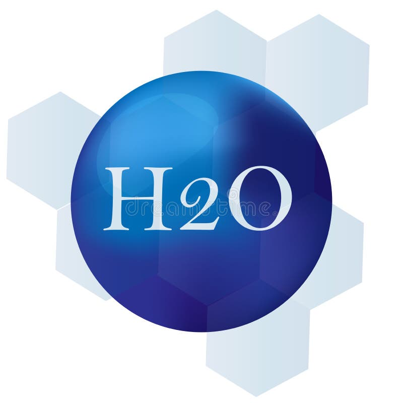 Water Molecule H2O Isolated White Background Vector Stock Vector ...