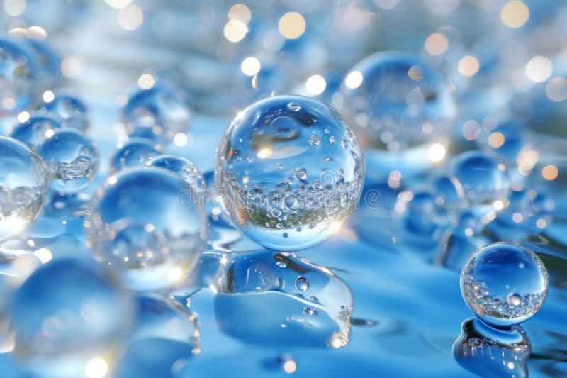 Water Molecule Hydrogen Oxygen Atoms Molecules Magnification Microscope ...