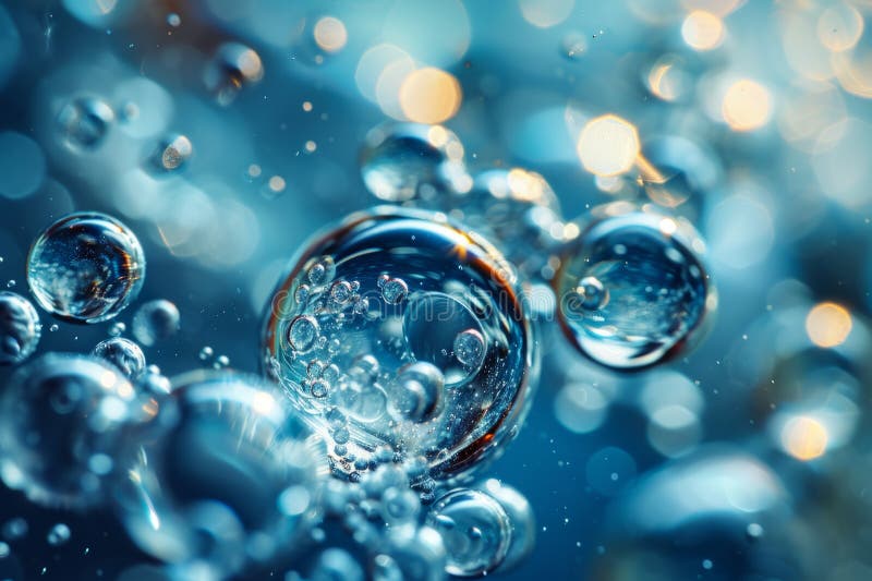 Water Molecule Hydrogen Oxygen Atoms Molecules Magnification Microscope ...