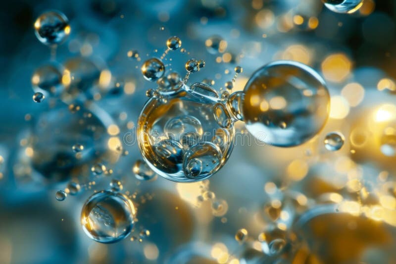 Water Molecule Hydrogen Oxygen Atoms Molecules Magnification Microscope ...