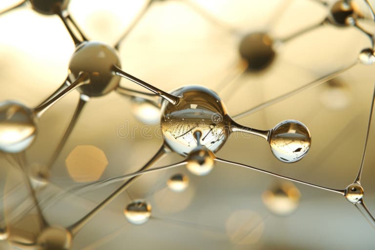 Water Molecule Hydrogen Oxygen Atoms Molecules Magnification Microscope ...