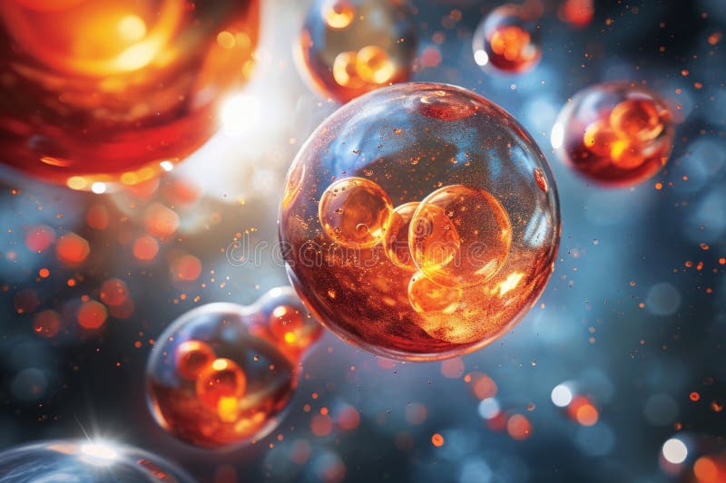 Water Molecule Hydrogen Oxygen Atoms Molecules Magnification Microscope ...