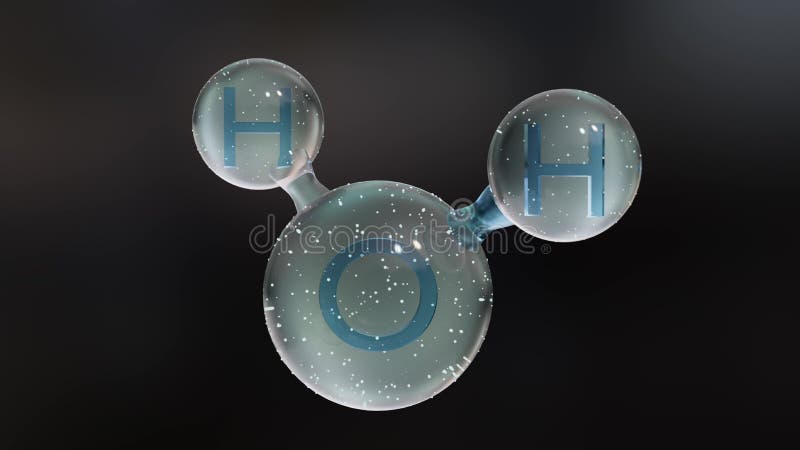 Water Molecule, Molecular Chemical Formula H2O, Odorless, Macro Liquid ...